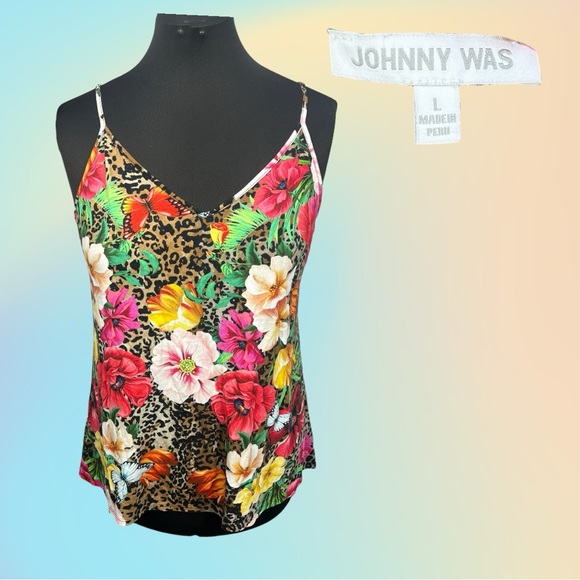 Johnny Was | Tops | Johnny Was Sandra Leopardcheetah Floral Print ...